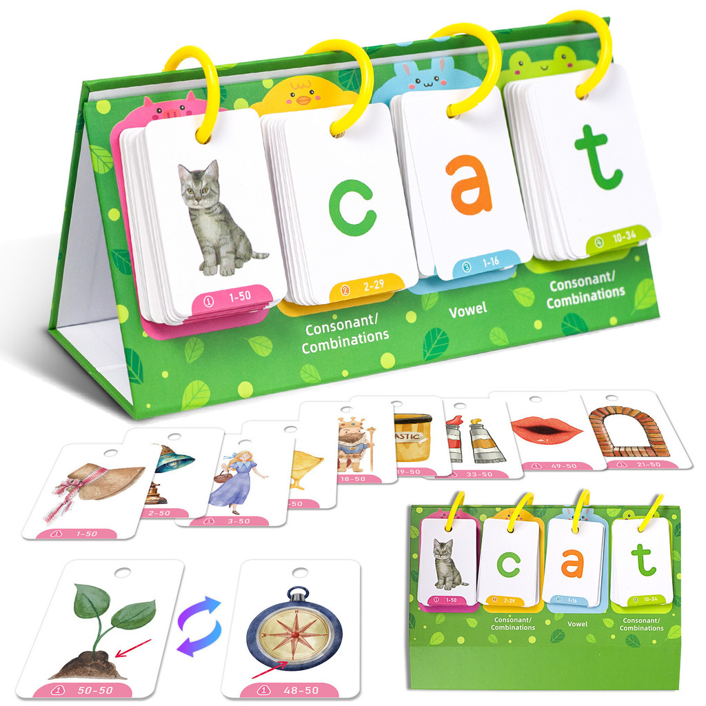 【Ship From MY】Spelling Card English Spelling Flipbook for Kids Spelling ...