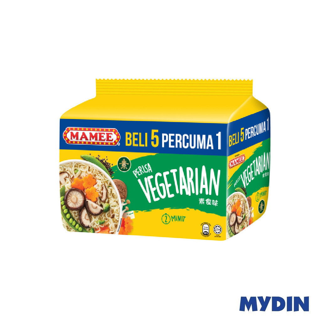 Mamee Premium Instant Noodles Vegetarian Flavour (5 + 1 packs x 73g ...