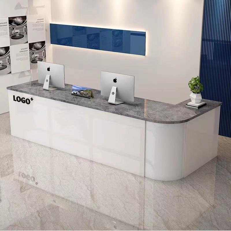 Company Office front desk reception counter desk bar table semi-rounded ...