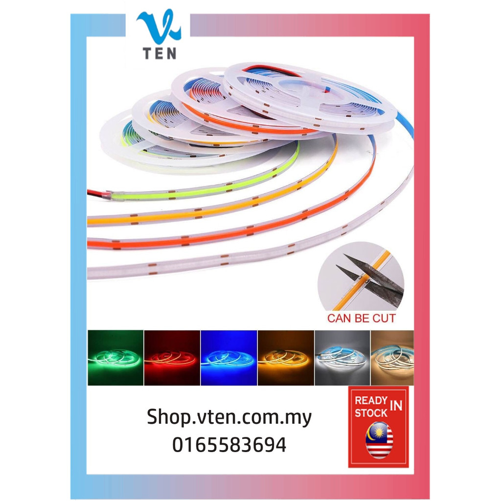 COD 🔥🇲🇾PROMO!!🔥 DC24V Flexible Super Bright COB LED Strip Light 320leds ...