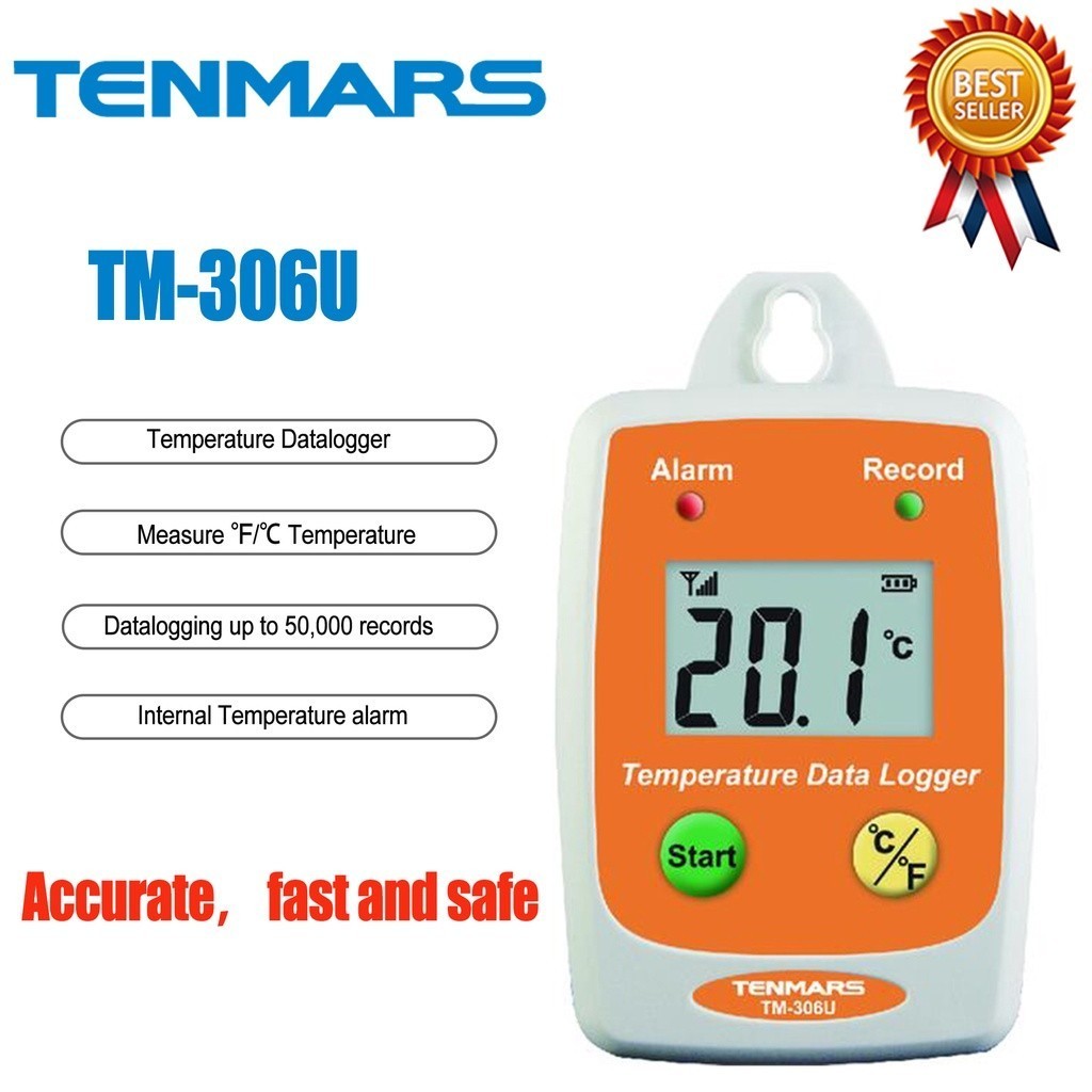 TENMARS TM-306U Temperature Datalogger Monitoring Storage's Temperature ...