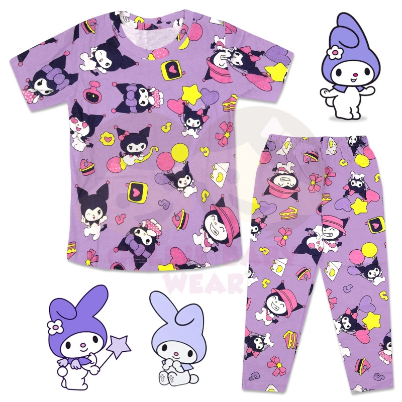 (1Y-6Y) NR PURPLE KURO PARTY AOP Cotton Kids Pajamas Pyjamas Sleepwear ...