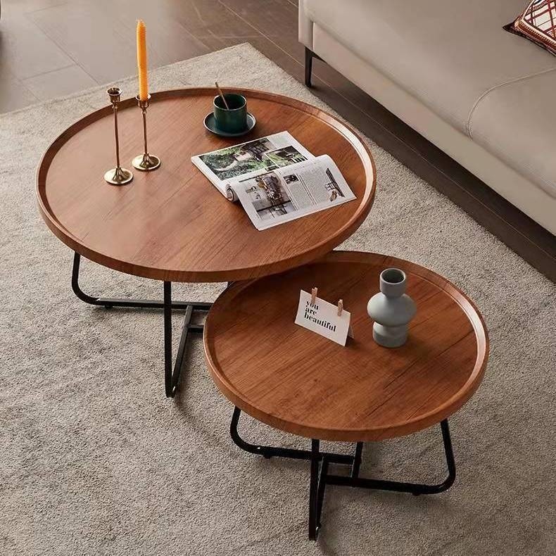 Ready Stock Nordic Round Coffee Table Combination 2 in 1 Coffee Table ...
