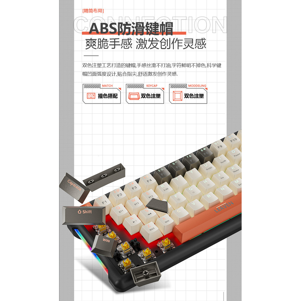 Crack K610 Three-Mode Keyboard Customized Hot Swap Gaming Gaming ...