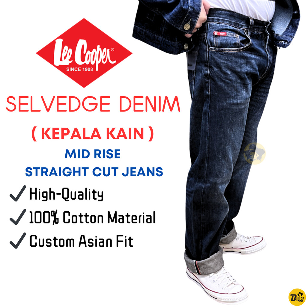 LEE COOPER Brand Men Straight Cut Red Selvedge Jeans (LC-10-04SELV ...
