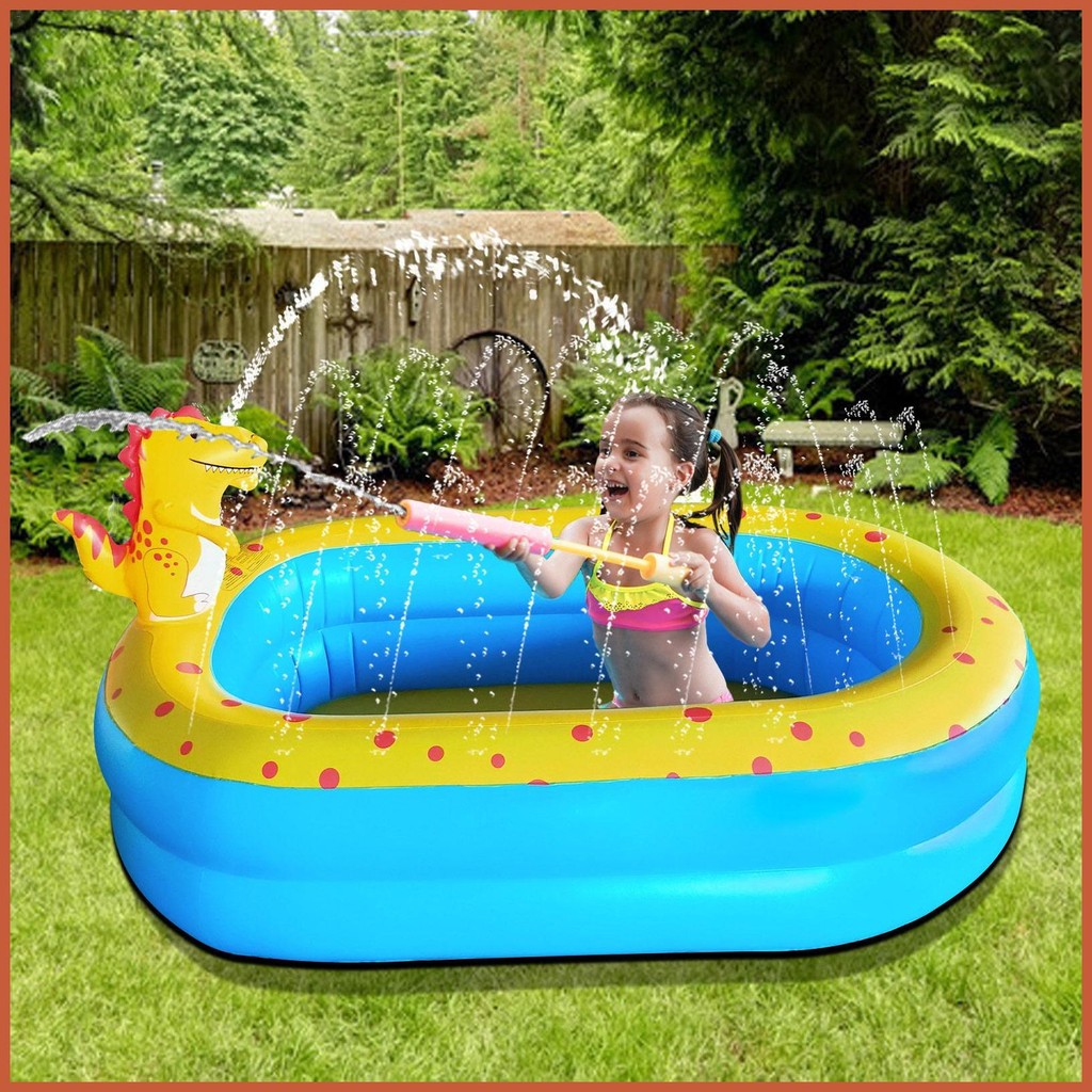 Small Inflatable Pool Cute Dinosaur Kiddie Pool Highly Elastic Dinosaur ...