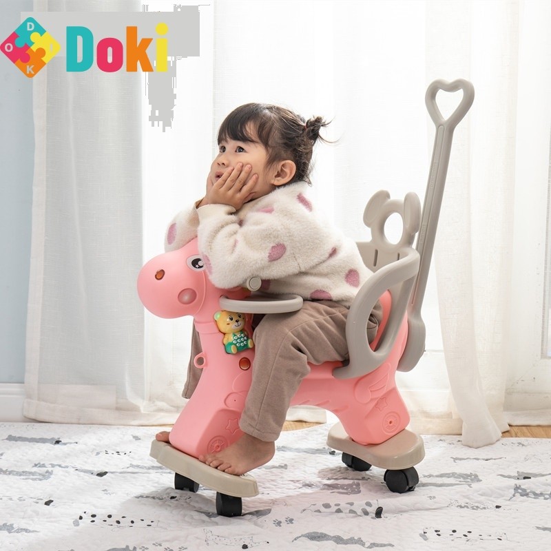Baby Shining Kids Horse Stroller Children Rocking Chair Riding Horse ...
