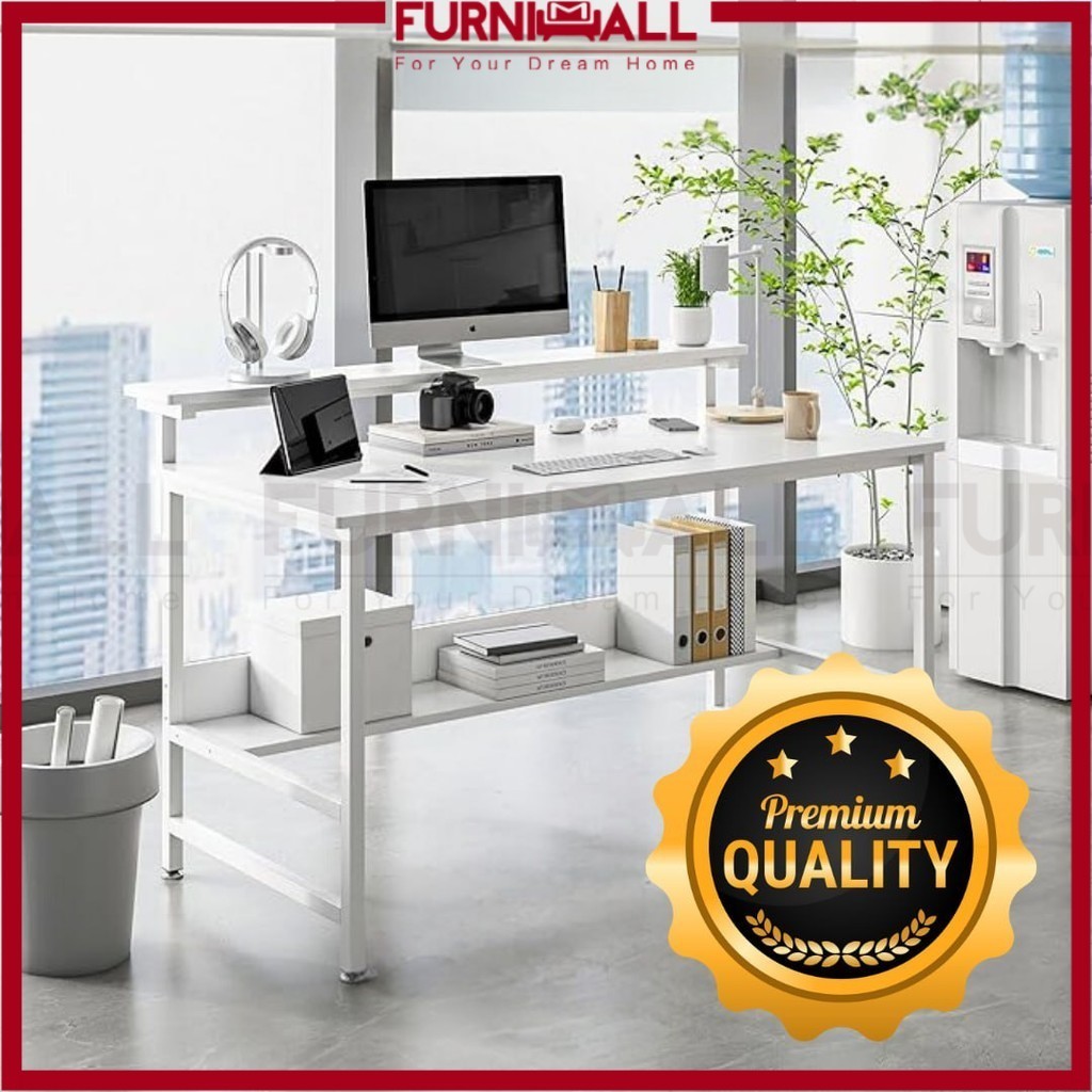 Furnimall PREMIUM QUALITY-Office Table Study Table With Book Shelves ...