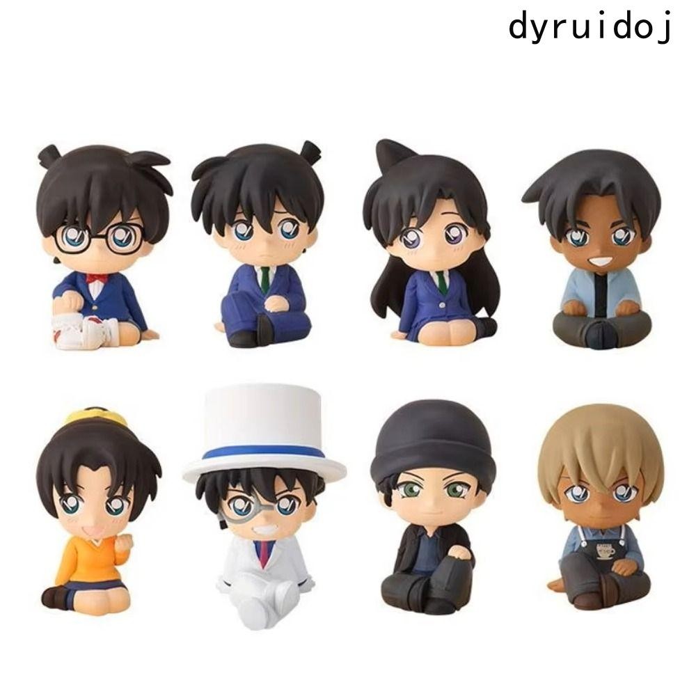 DYRUIDOJ 8pcs/set Detective Conan Figure Toy, Sitting 3D Detective ...