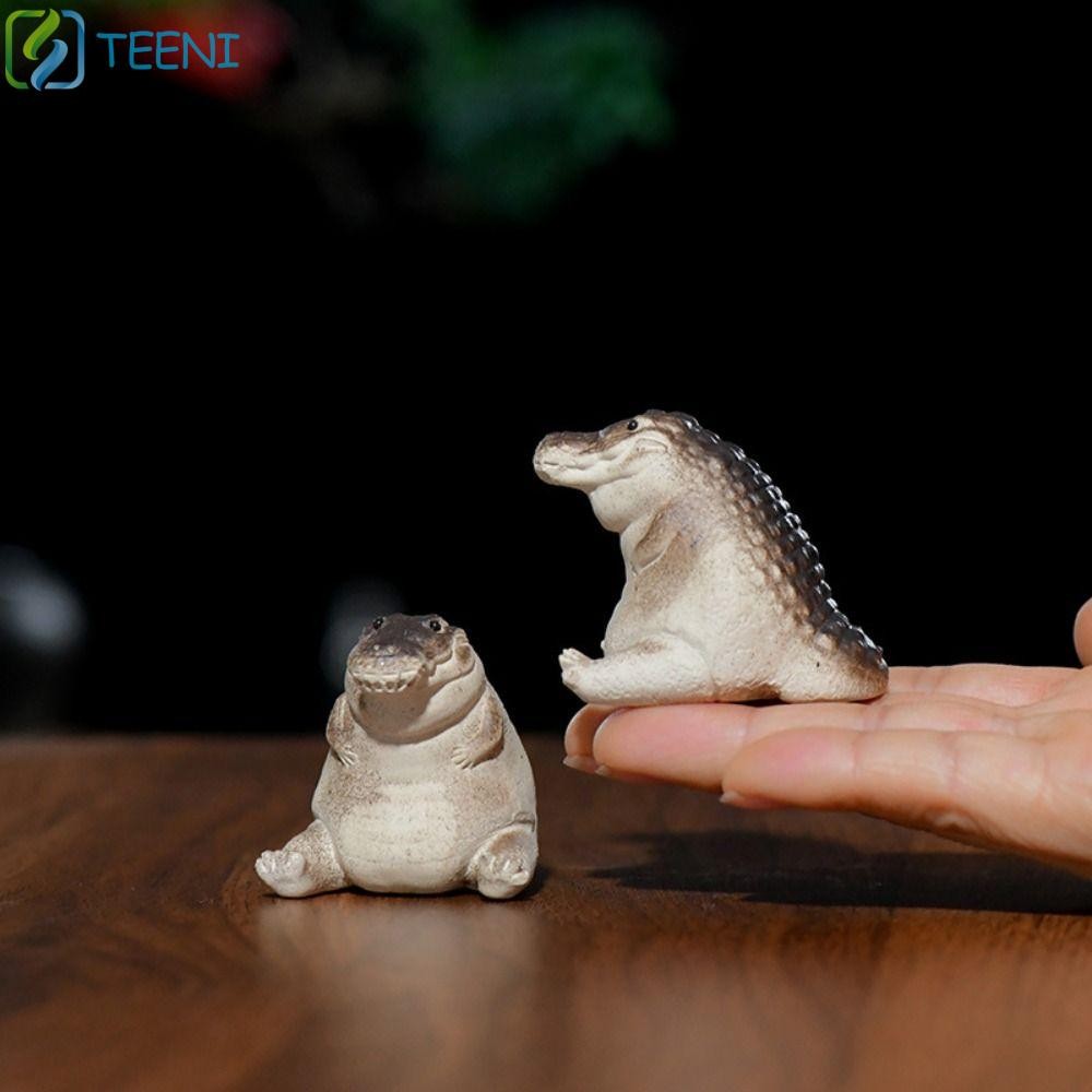 TEENI Crocodile Tea Pet, Purple Clay Cute Zisha Small Crocodile, Fine ...