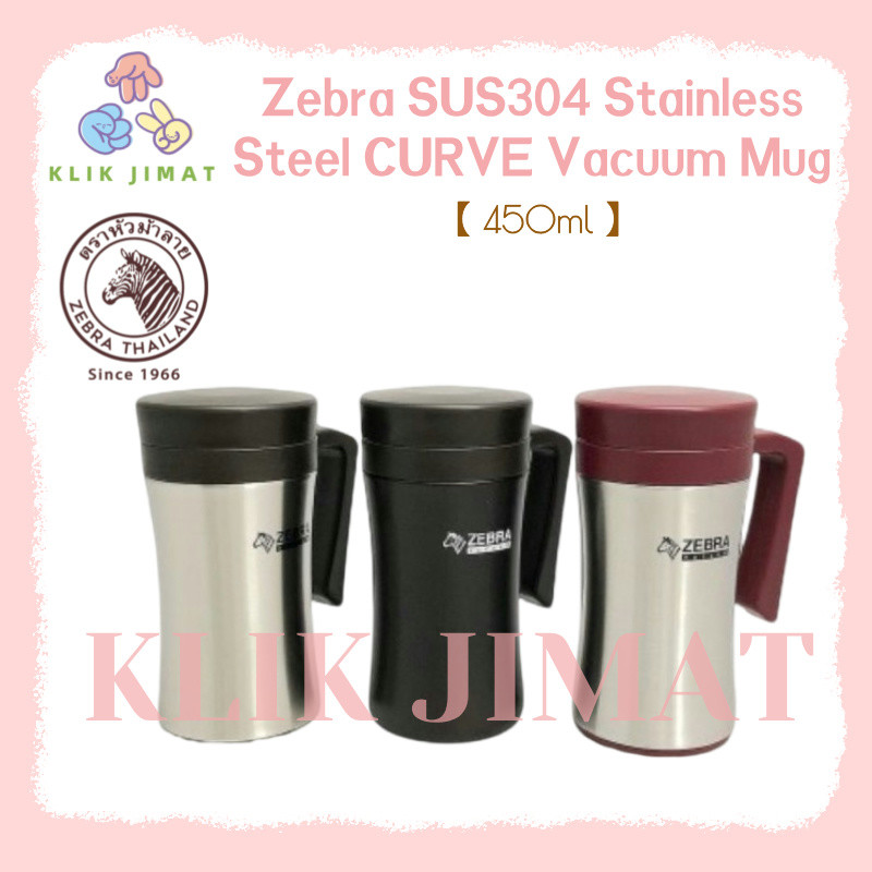 READY STOCK!!!Zebra SUS304 Stainless Steel CURVE Vacuum Mug 0.45L ...