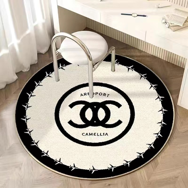 Ins Cream Style Floor Mat Round Carpet Girl Room Swivel Chair Computer ...