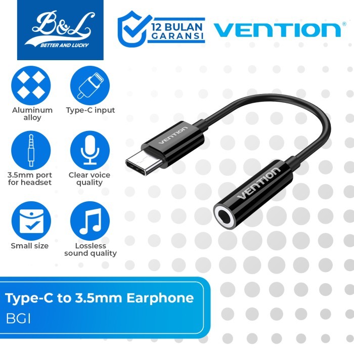 Vention BGI USB Type-C to 3.5mm Female Jack Audio Adapter | Shopee Malaysia