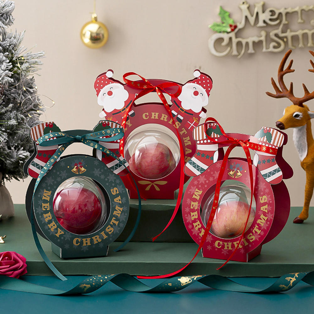 Christmas Kraft Goody Gift Boxes Christmas Eve Apples Gift Box Mousse ...