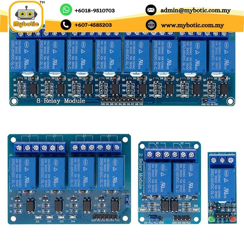 5V, 12V (1, 2, 4, 8 Channel) Relay Module | Shopee Malaysia