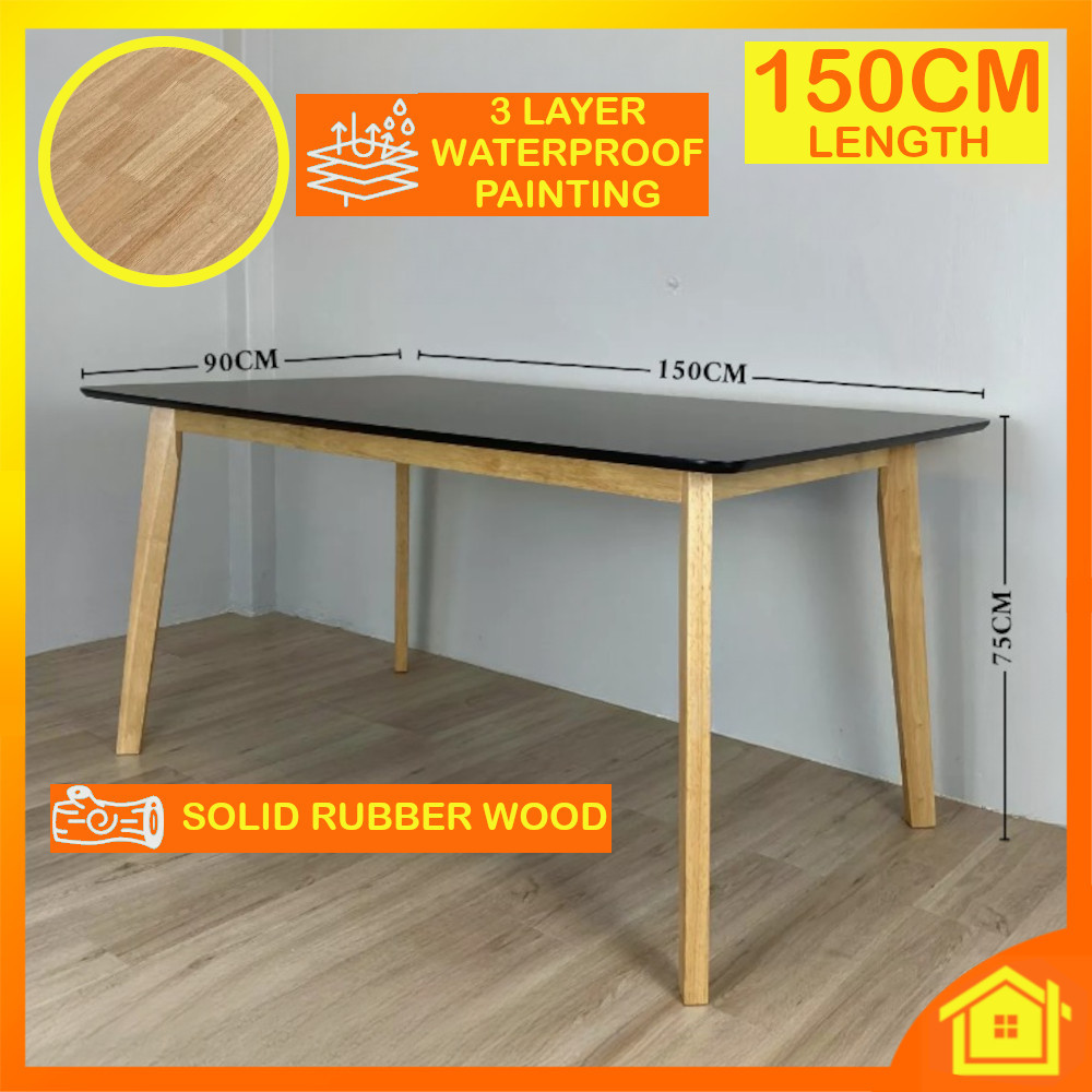 5ft Dining Table 150x90cm / 140x80cm Rectangle Solid Wood Modern Design ...