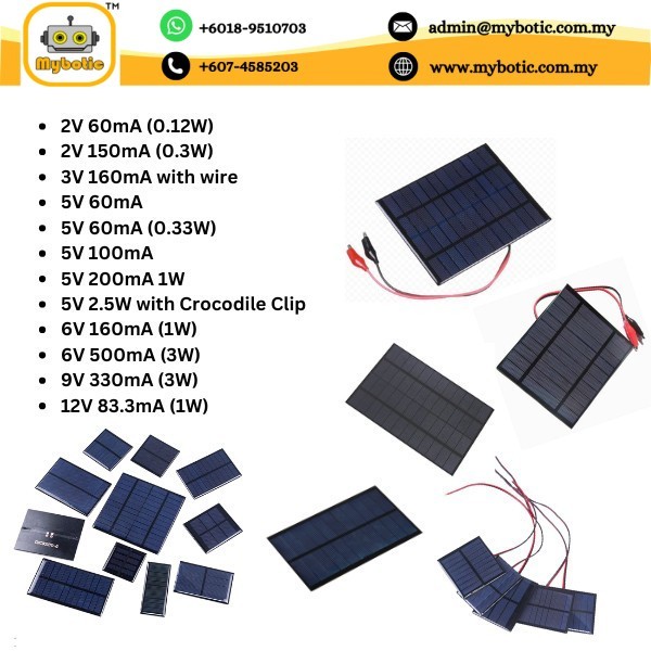 Solar Cell Solar Panel (Monocrystalline, Polycrystalline) 2V, 3V, 5V ...
