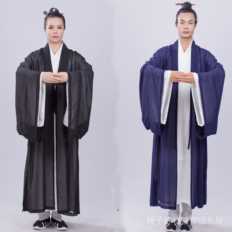 Taoist Robe Linen Robe Men Women Chinese Style Long Hanfu Ming Made ...