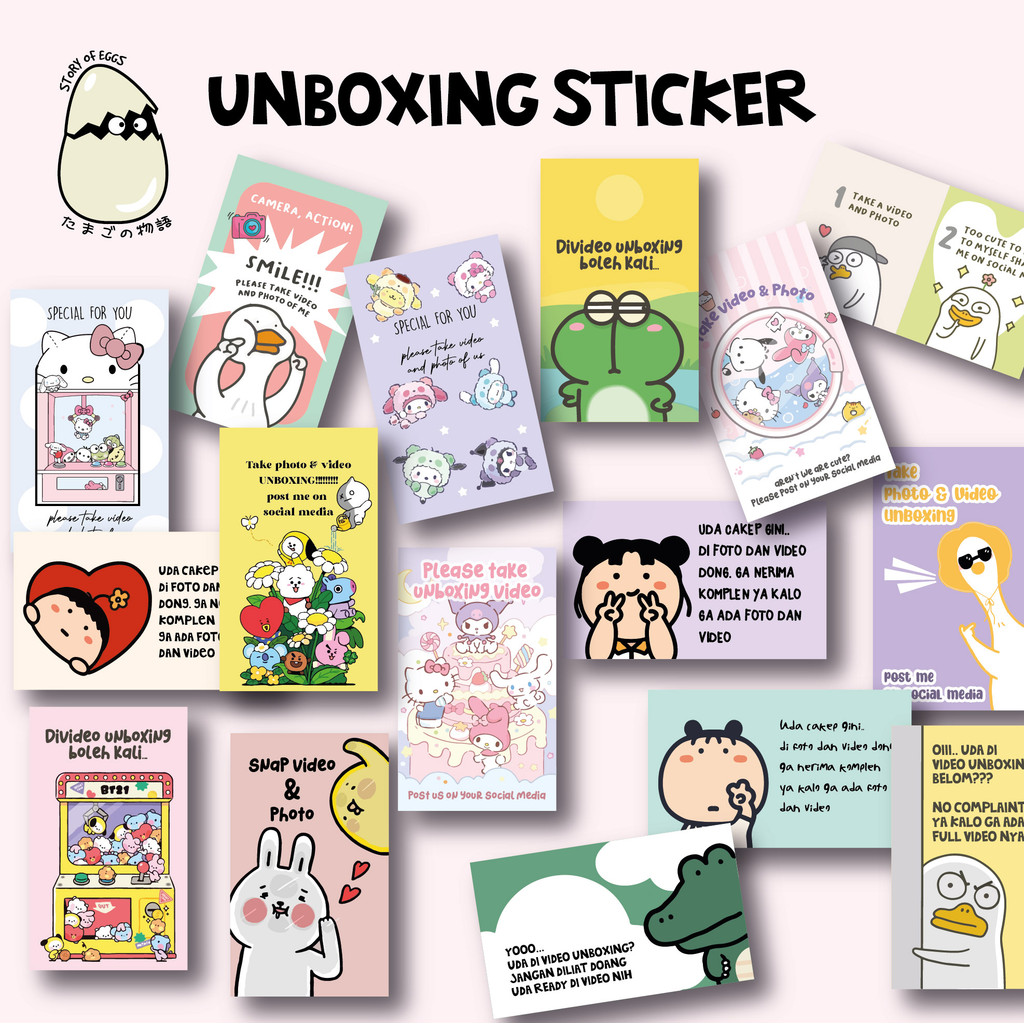 Unboxing Sticker Aesthetic Cute online shop Sticker label Sticker ...