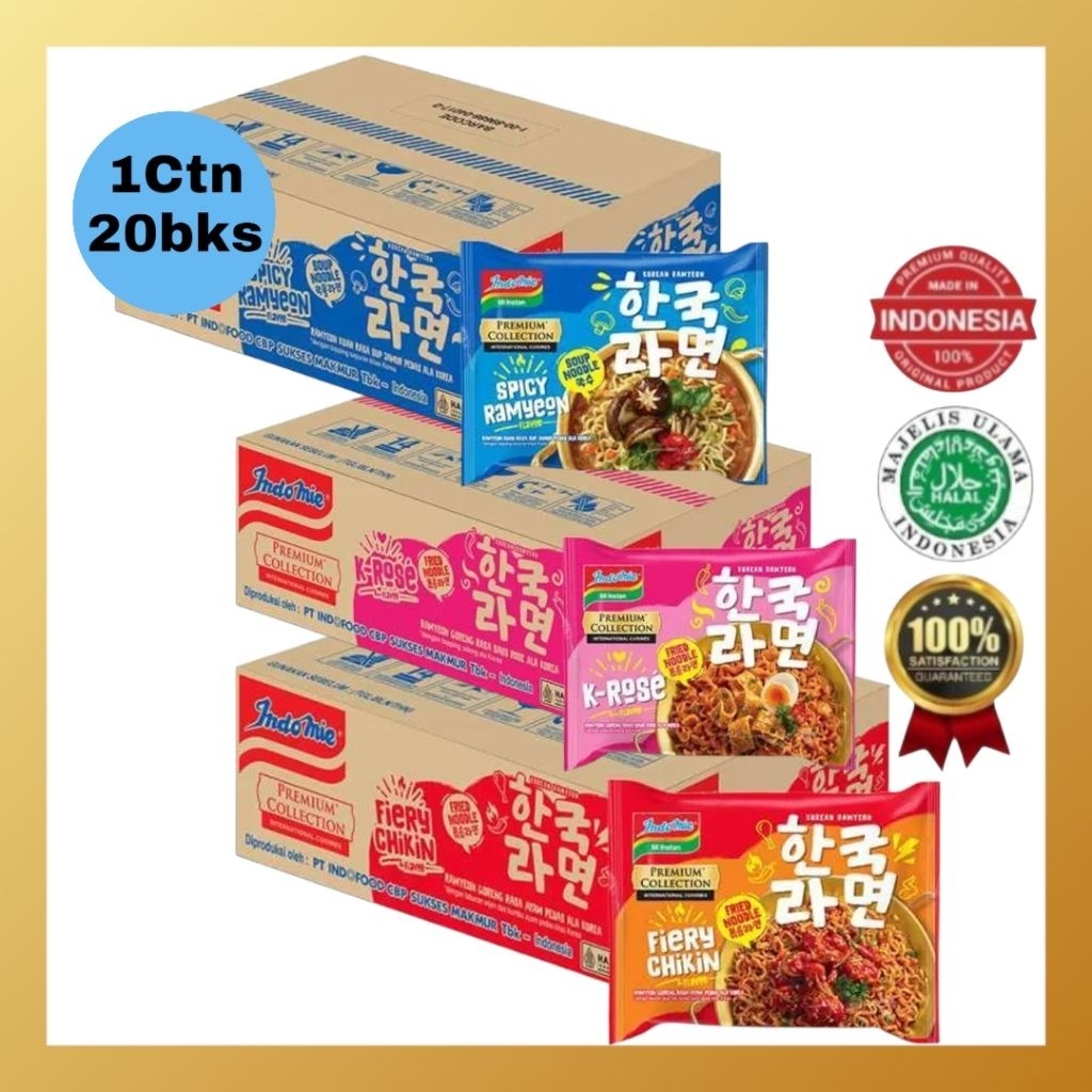 Indomie Mi instan Premium Collection Korean Ramyeon/harga untuk satu karton isi 20bks. | Shopee ...