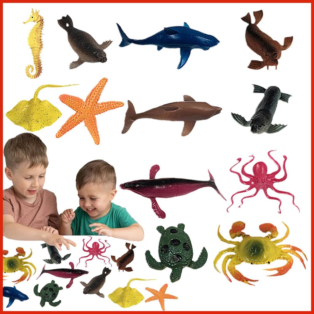 Animal Toy Set Sea Creature Figures Toys 12Pieces Realistic Animal Toys ...