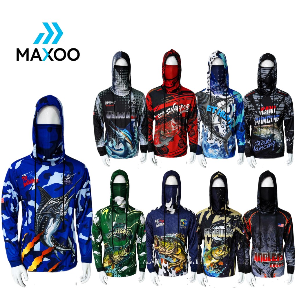 MAXOO Baju Pancing Mancing Full Print Buff & Poket kiri kanan berzip ...