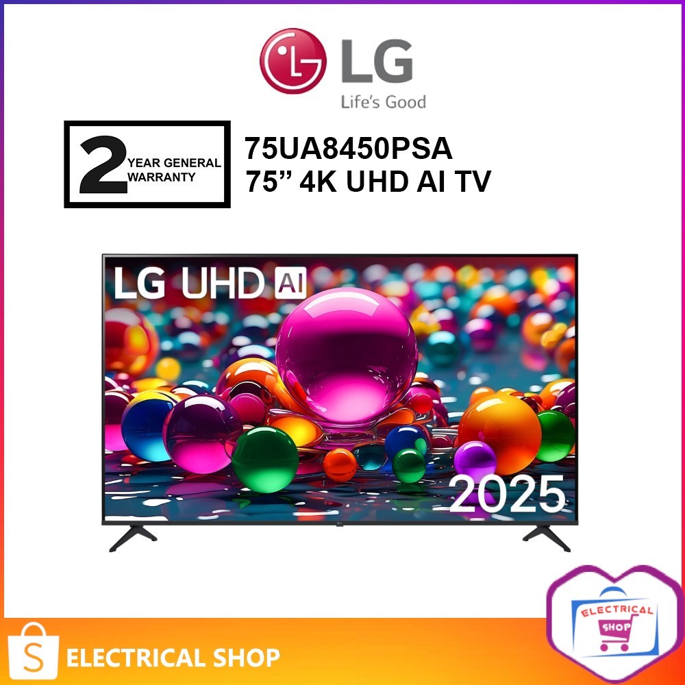 LG 75'' 4K UHD 75UA8450PSA AI TV UA84 HDR10 (2025) Television | Shopee ...