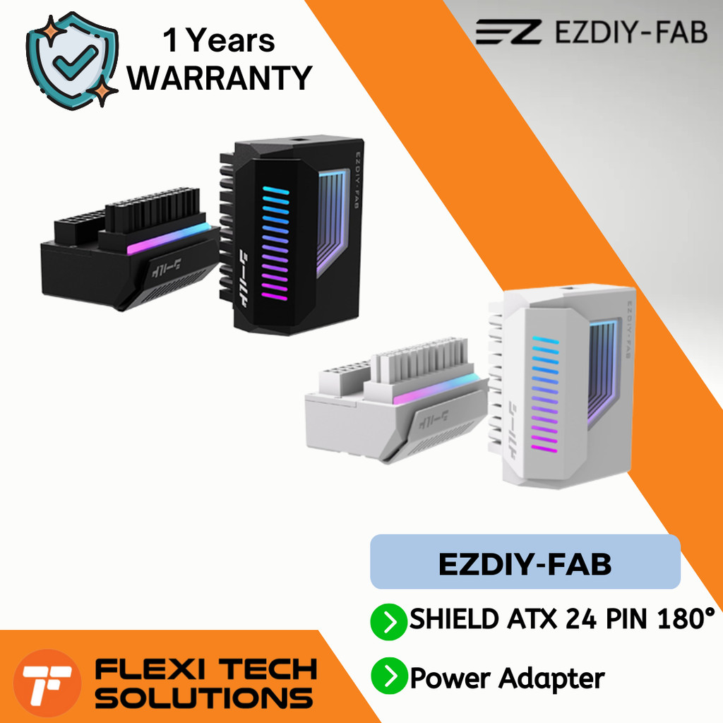 Flexi tech EZDIY-FAB SHIELD ATX 24 PIN 180°-Black/white | Shopee Malaysia