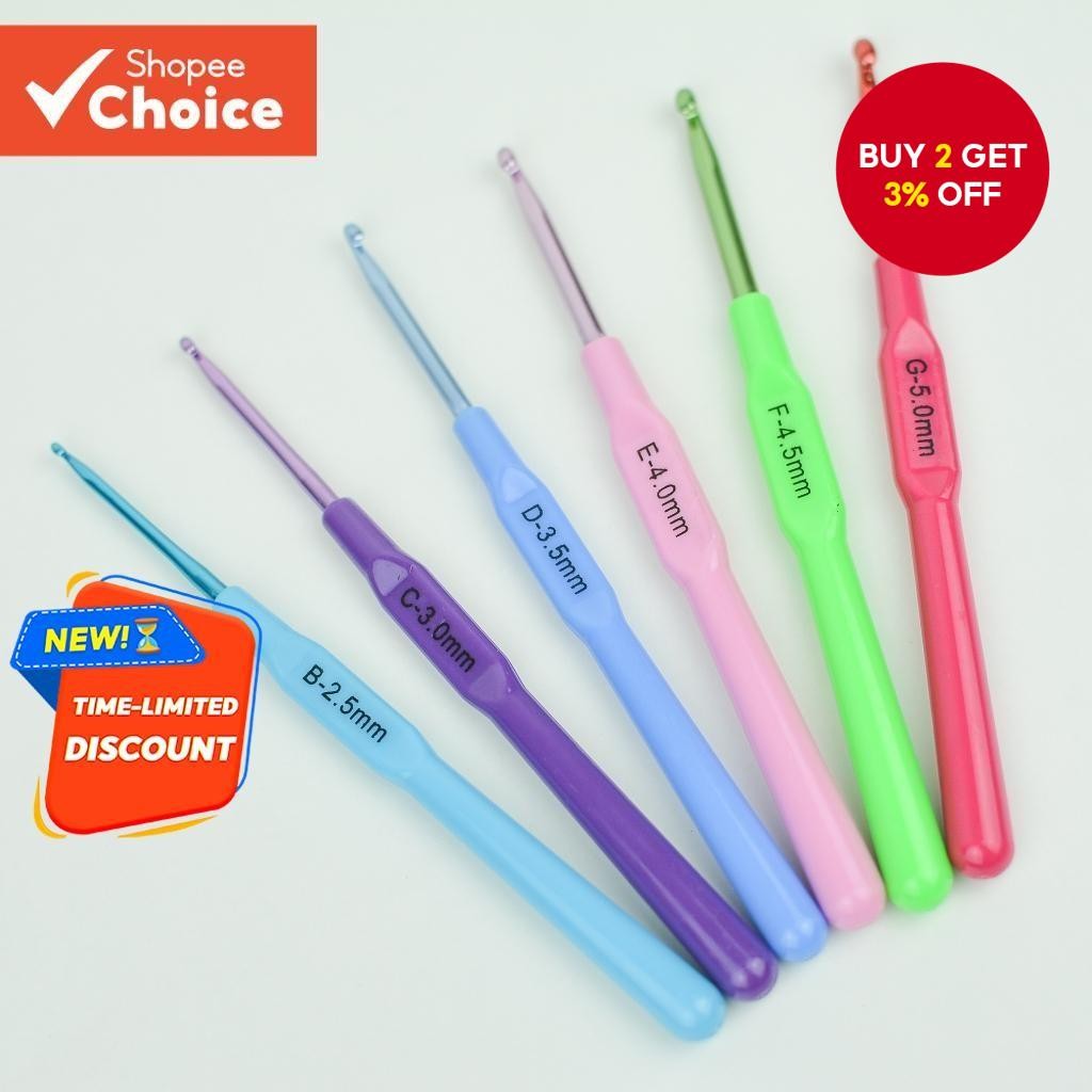 Ergonomic Cable Crochet Needle Kit With 06 Units | Shopee Malaysia