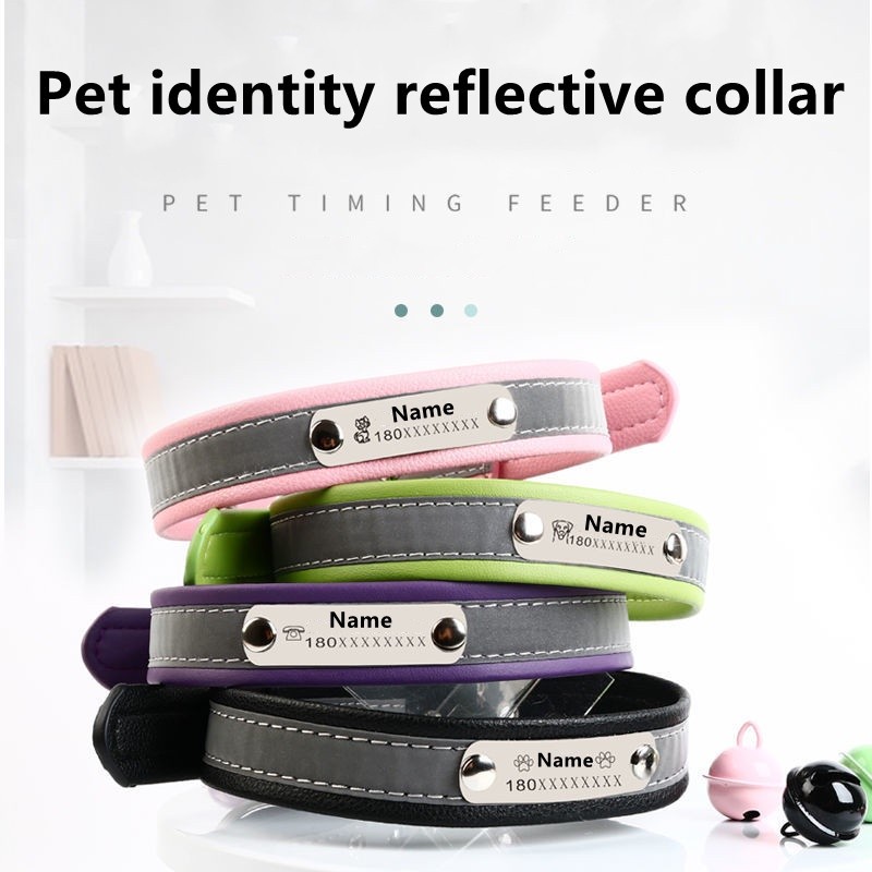 Personalized Dog ID Collar and Tie Pet Cat Custom Engraved Name ID Tag ...