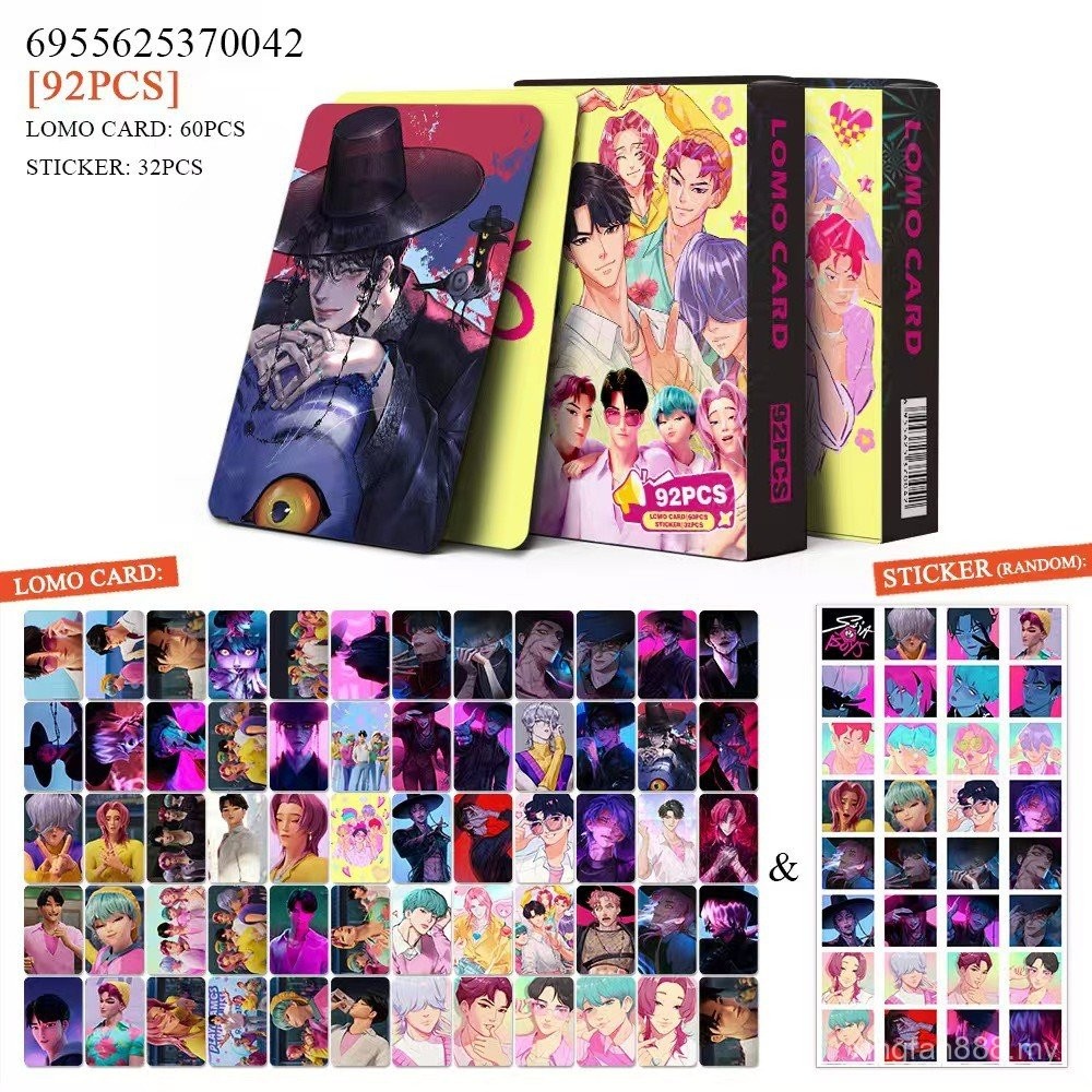 92Pcs Card Stickers Saja Boys Photocard KPOP DEMON HUNTERS HUNTR/X ...