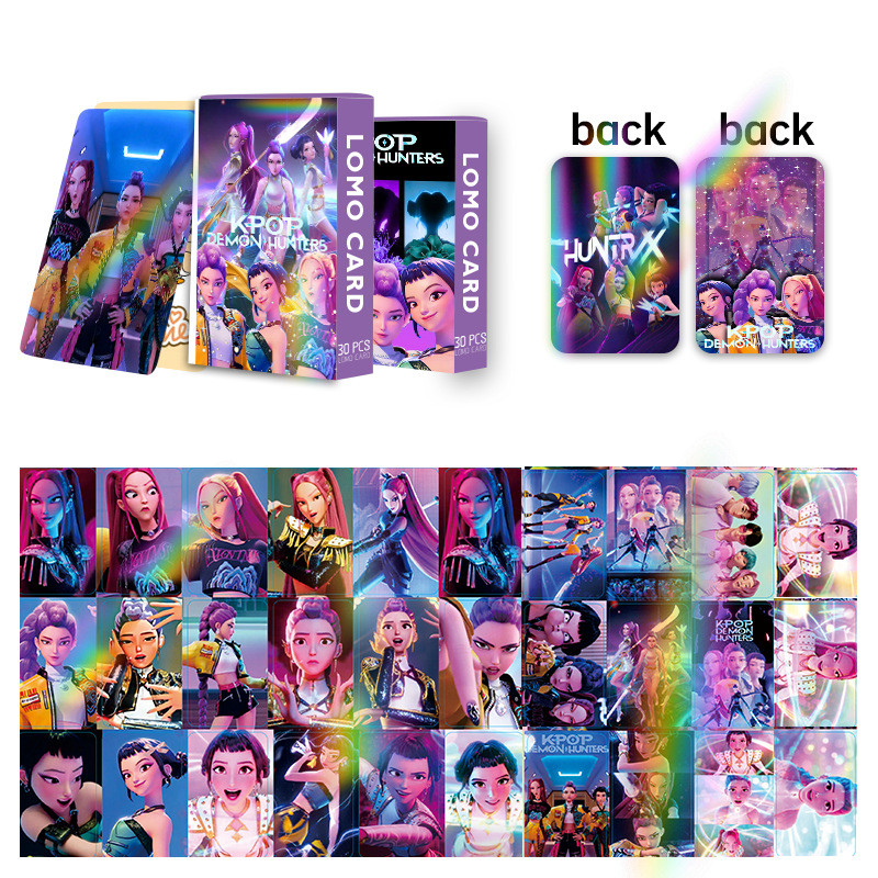 30-92pcs Manga Manhwa K-Pop: Demon Hunters Rumi Mira Zoey Laser Holographic Lomo Cards Saja Boys ...