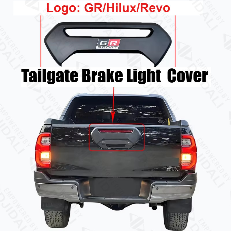 Logo Matte Black Car Tailgate Brake Light Protective Cover For Toyota ...