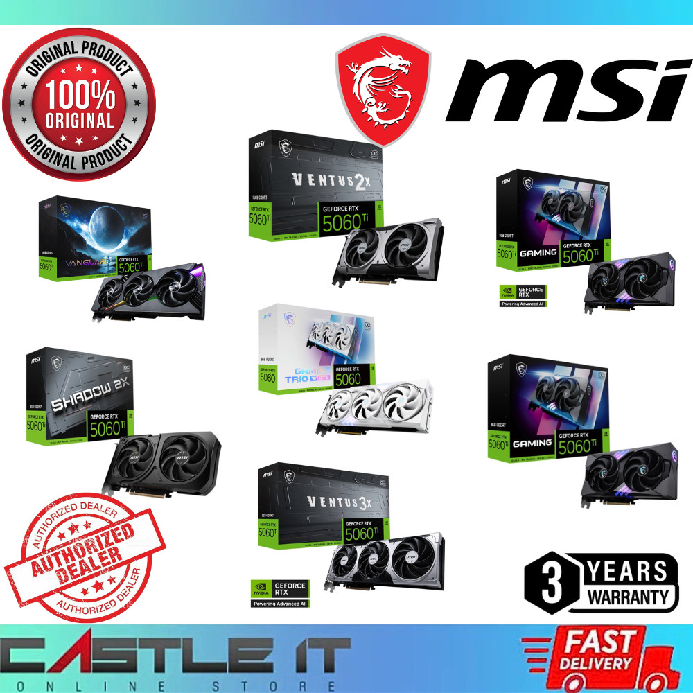 MSI RTX 5060 Ti Vanguard / Ventus / Gaming / Shadow 8GB 16GB GDDR7 DLSS ...