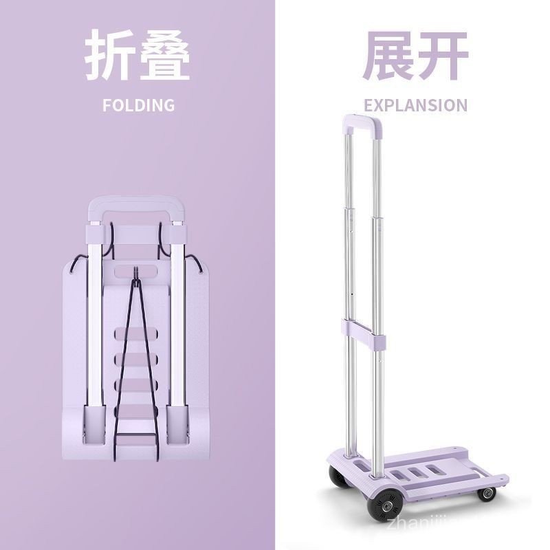 Foldable Small Trolley Portable Student Pick-up Express Trolley Flatbed ...