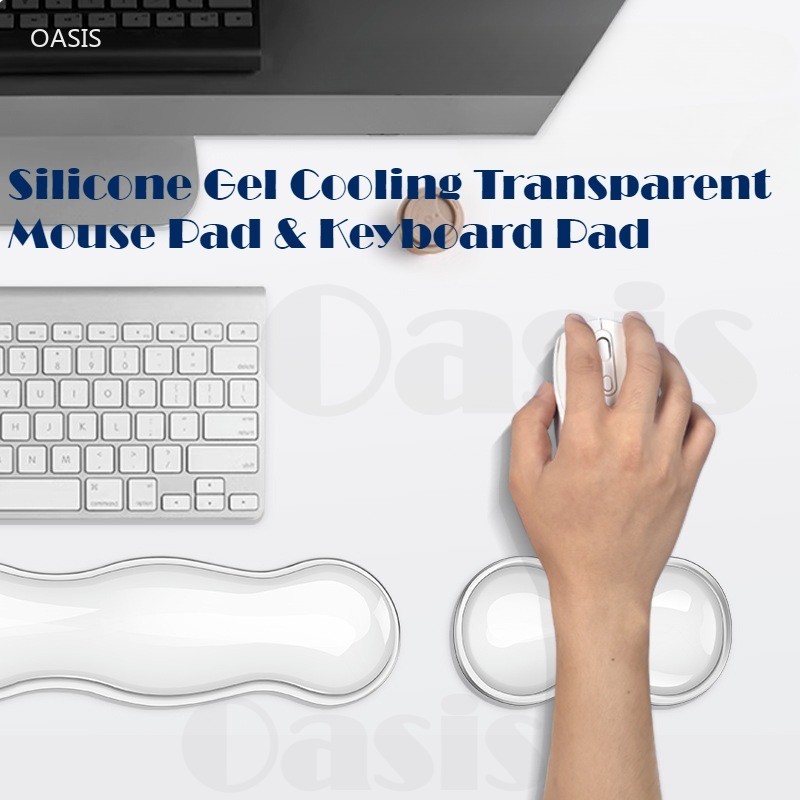 3D Silicone Wrist Rest Cooling Transparent Mouse Keyboard Pad | Shopee ...