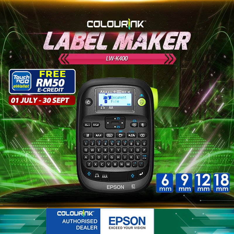 Epson LW-K400 Portable Sticker QR Barcode Label Laminated c/w Adapter ...