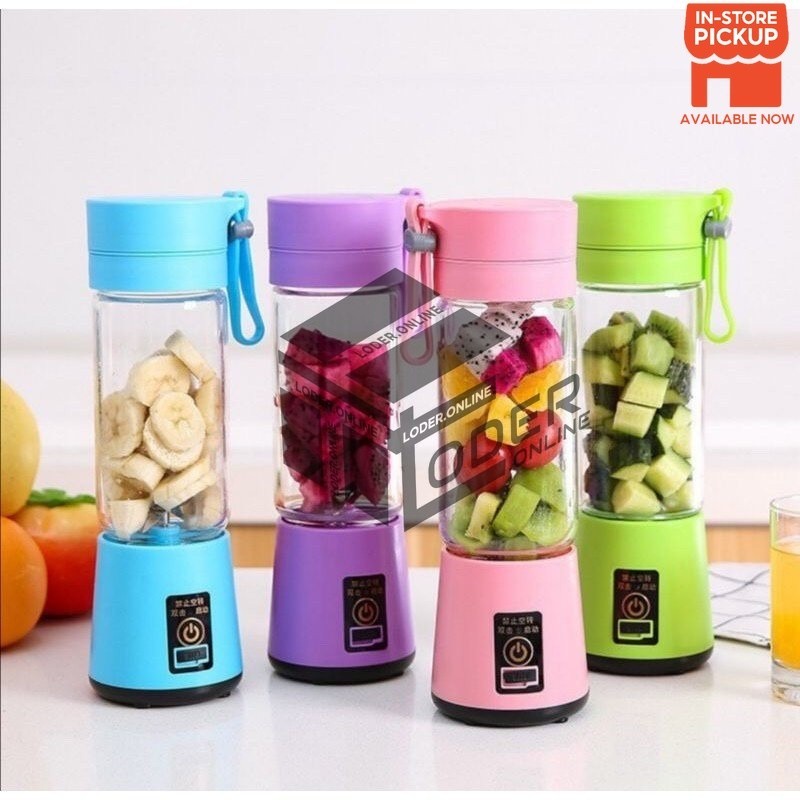 LODER USB Portable Electric Fruit Juicer Cup Juice Blender 6 Blade USB ...