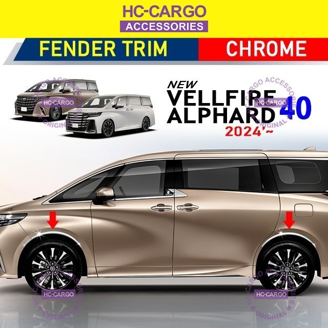 Toyota Alphard Vellfire 2024 AH40 AGH40 Fender Trime Garnish Chrome ...
