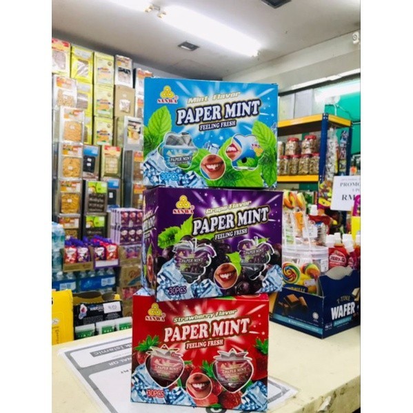 30pcs Sanwa Paper Mint Candy Feeling Fresh Mint Flavour / Strawberry ...