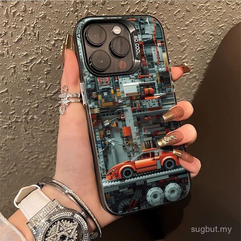 Mainan kartun Lego kereta sport Apple casing telefon bimbit bersesuaian ...