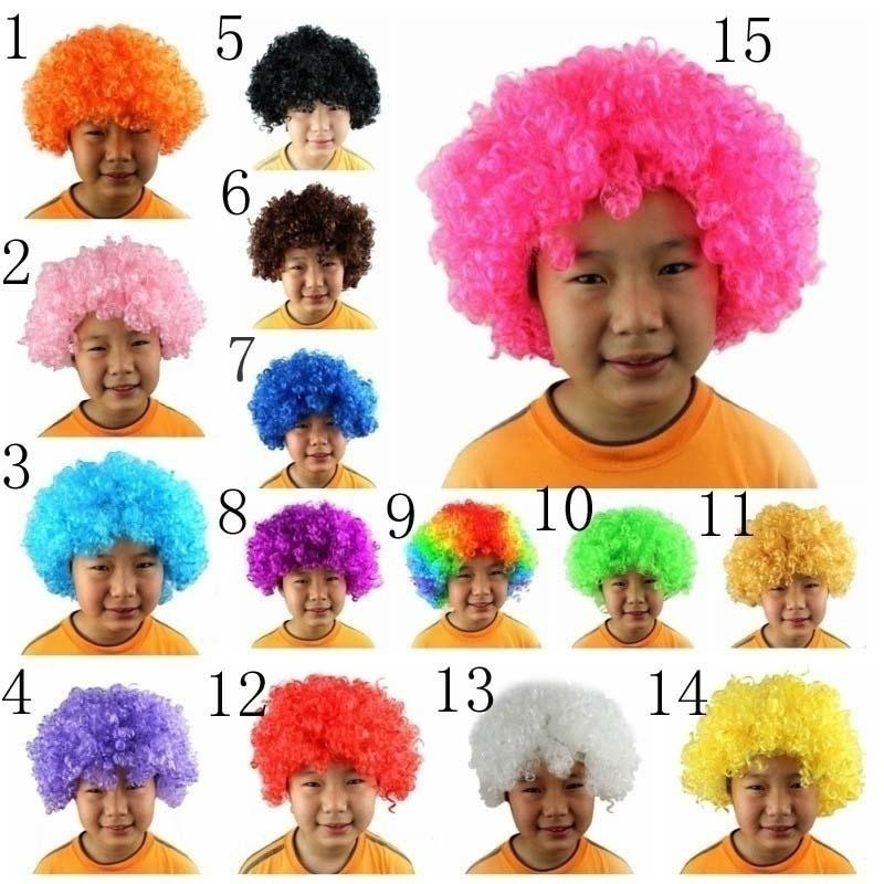 xmas party disco costume clown hair wigs halloween supplies afro circus fancy dress curly Wig ...