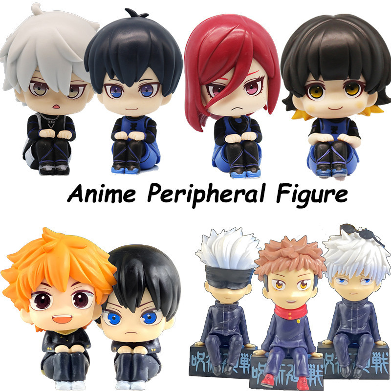 Action Figure Blue Lock Jujutsu Kaisen Haikyuu Sitting Model Dolls ...