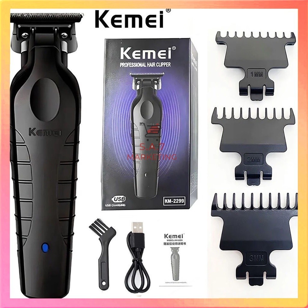 Kemei KM-2299 / KM-2296 Professional Hair Trimmer Barber Electric Clipper Cordless Finish ...
