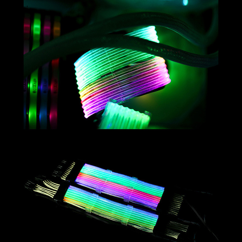 【OR】 Computer ARGB Sync PSU Luminous Power Supplies Extension Cable Kit ...