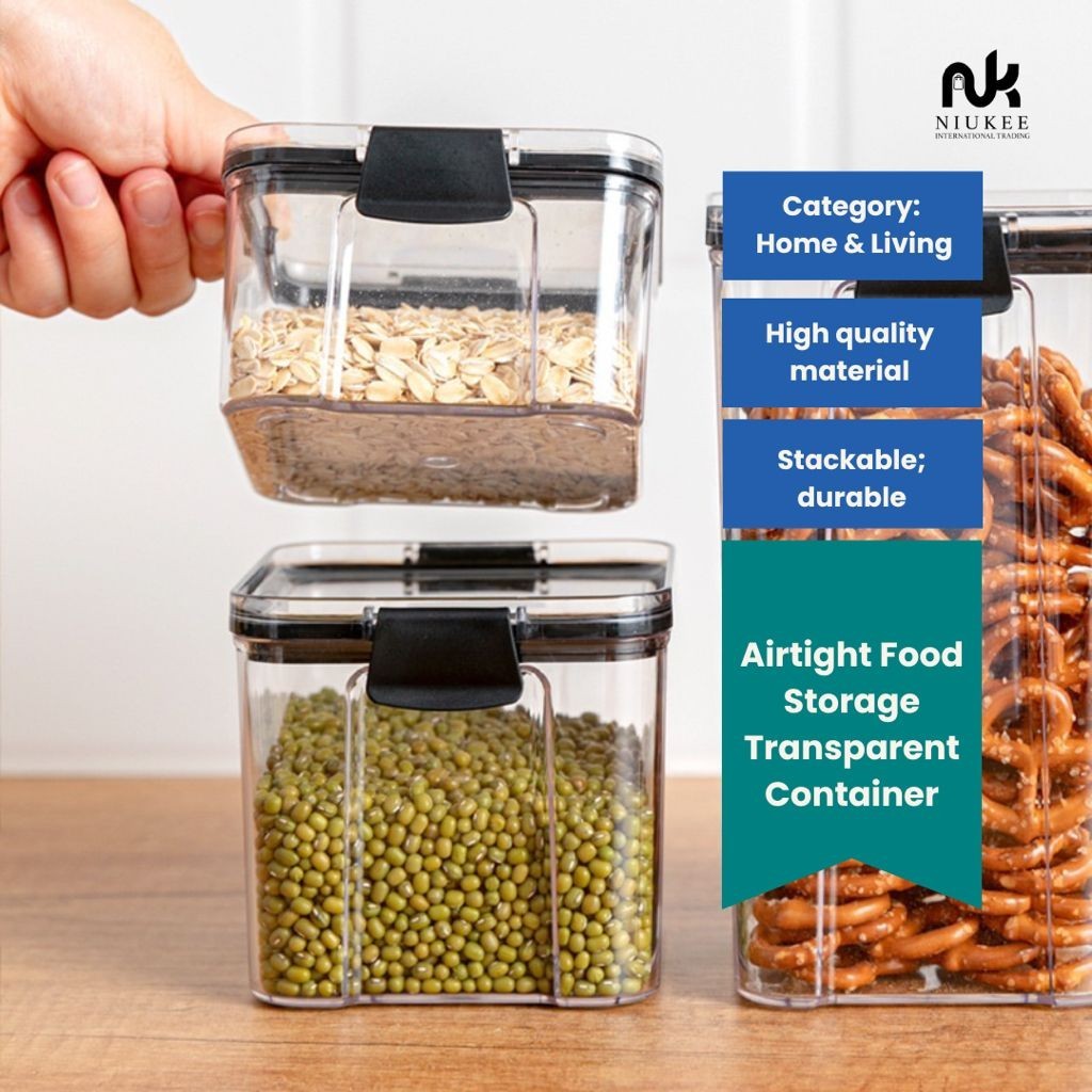 Airtight Food Storage Transparent Container | Sealed Plastic Storage Box | Bekas Kedap Udara ...