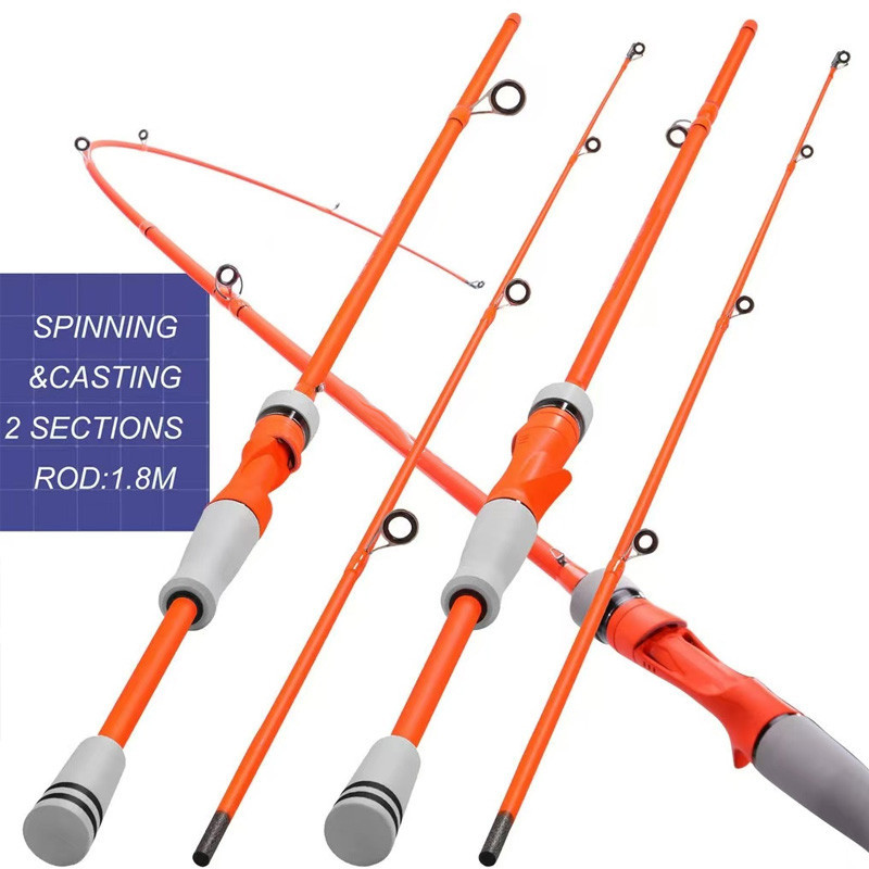 Fishing Rod Carbon Fiber 1.6m/1.8m/2.1m UL Power Light Casting Spinning BaitCasting Rod Joran ...