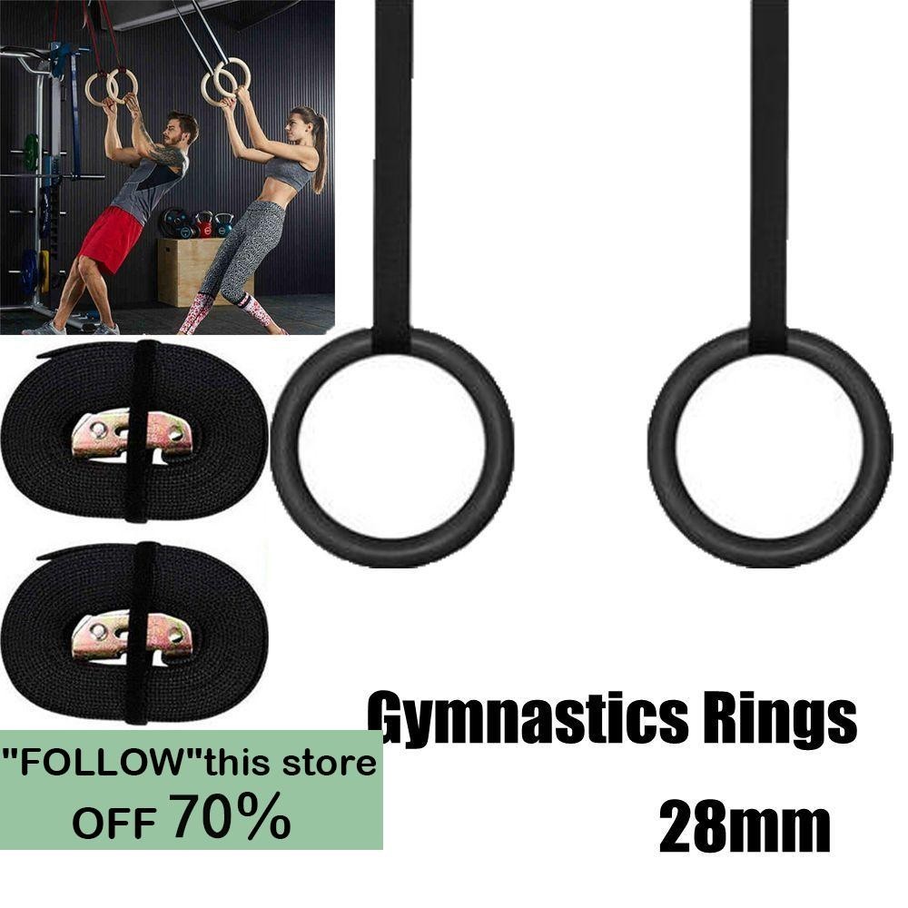 ORORFILL Wooden Gymnastic Rings Engage Muscles Birch Gym Workout Sport ...