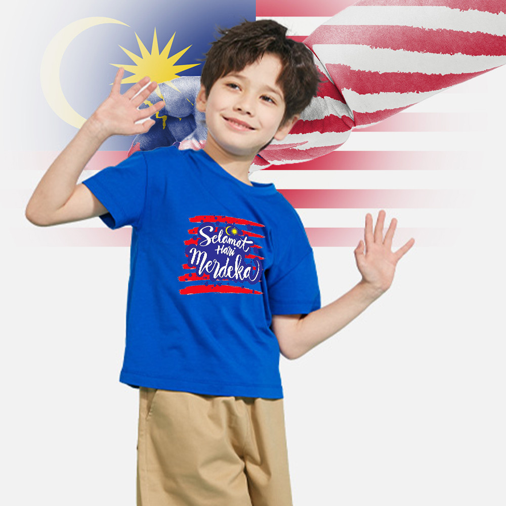 Hari Merdeka Pattern Malaysia Merdeka Boy and Girl Tie Dye T Shirt ...