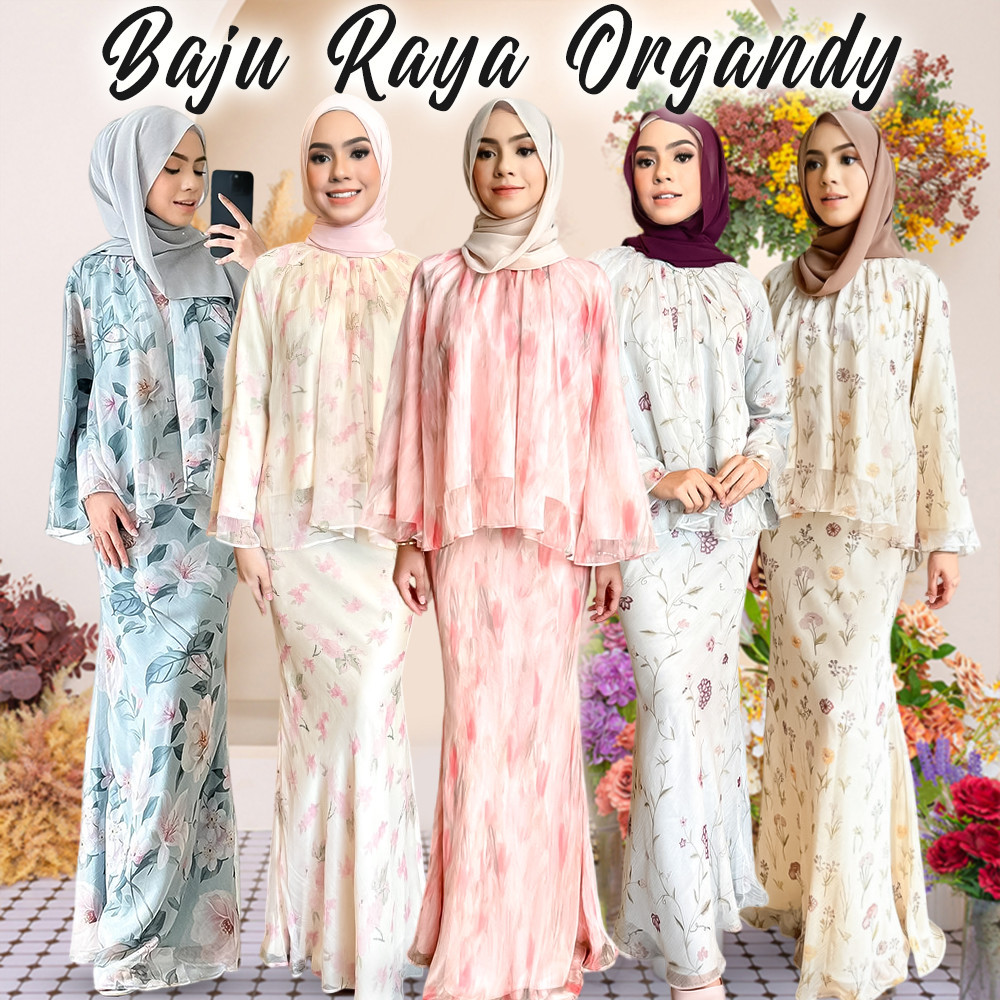 BAJU KURUNG KEDAH FLORAL Baju Raya Haji 2025 Sulam Floral Baju Kurung ...